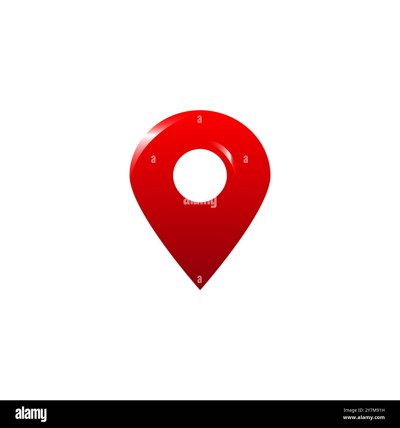 Location map pin mark marker icon vector. 3D red color GPS navigation address sign symbol ...