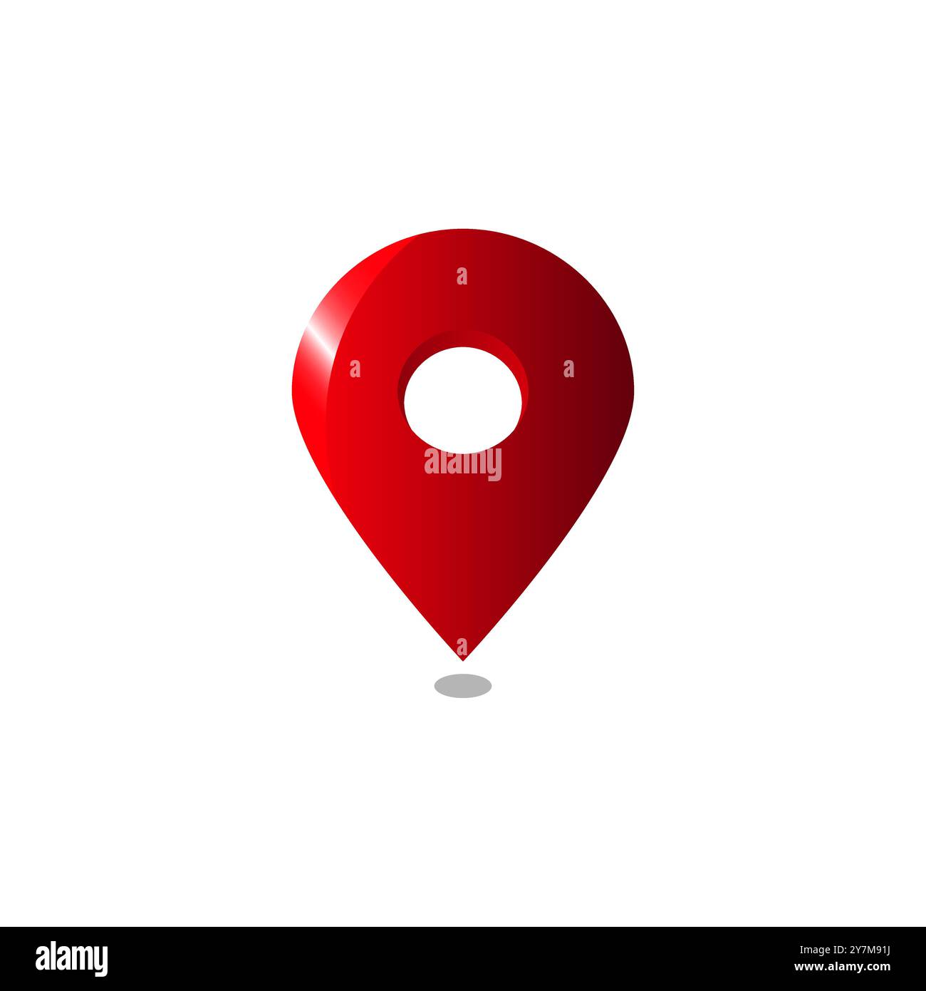 Location pin icon 3d vector. Map Address direction navigation indicator marker point red sign ...