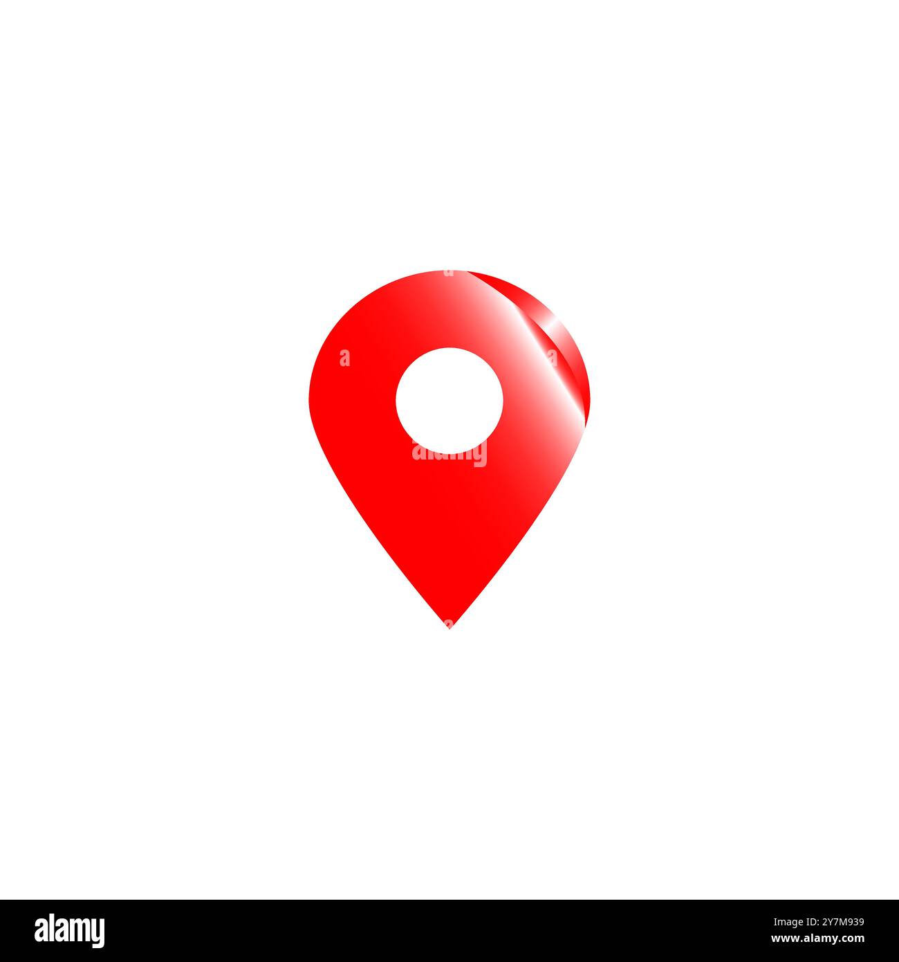 Location map pin icon 3d vector. Address area direction geography navigation marker point red ...