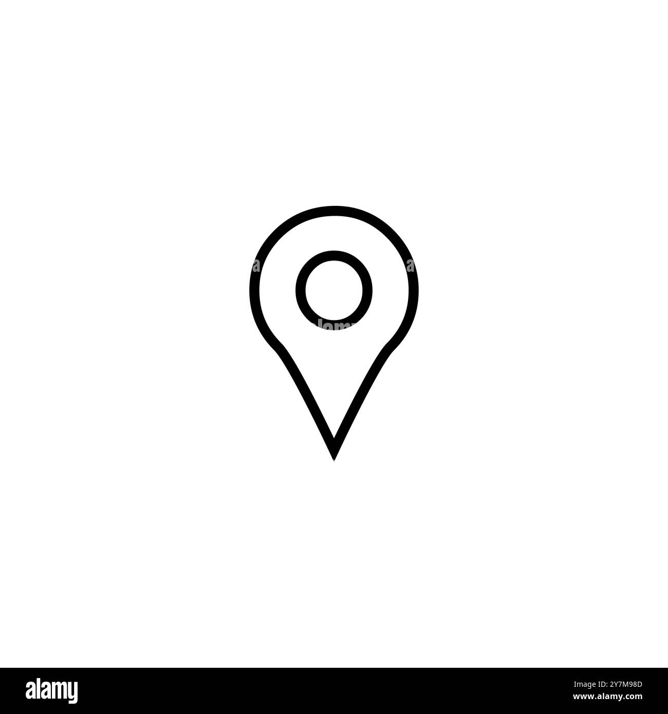 Location icon map pin outline vector. Address search navigation mark sign symbol isolated Stock ...