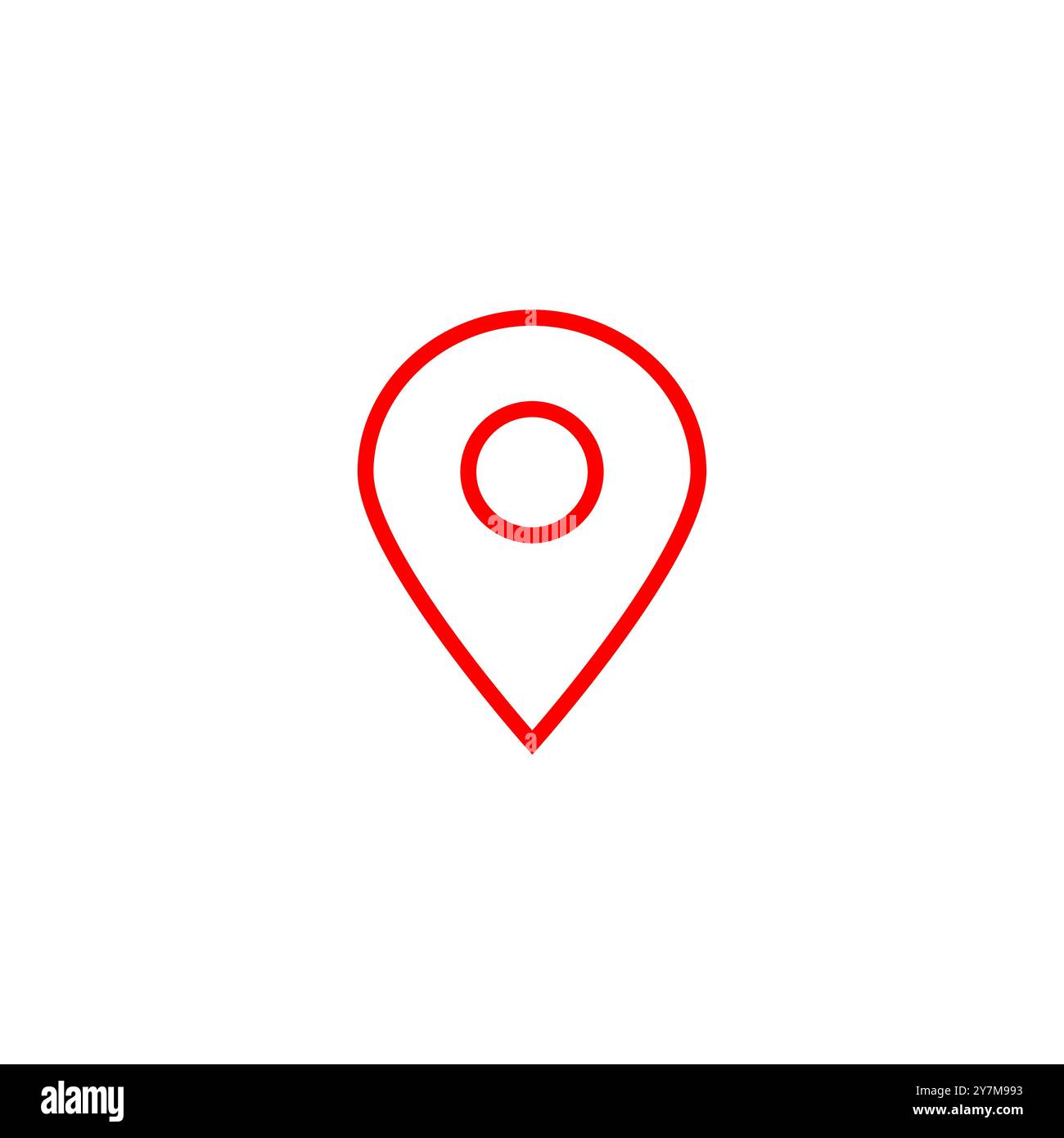 Location Icon Map Pin Outline Red Vector Address Area Marker