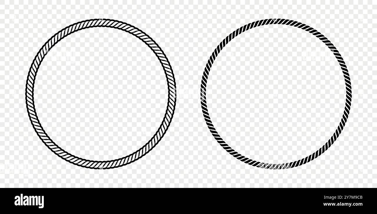 Vector Single Color Rope Frame Set. Nautical Vintage Maritime Rope ...