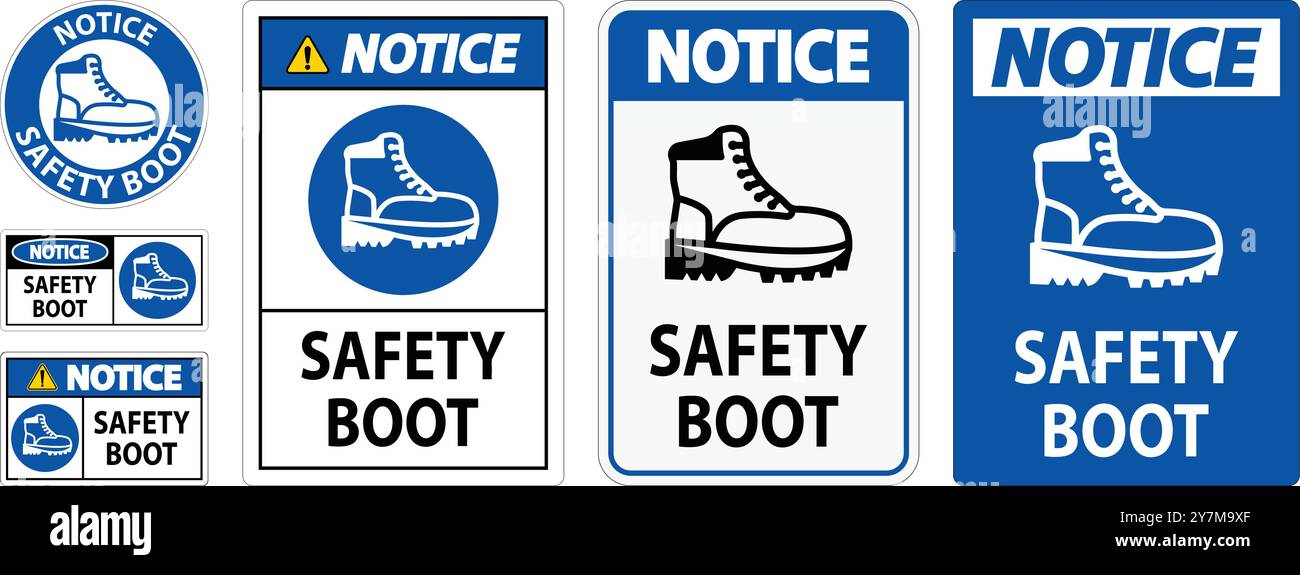 Safety boot sign designed to indicate the importance of wearing ...