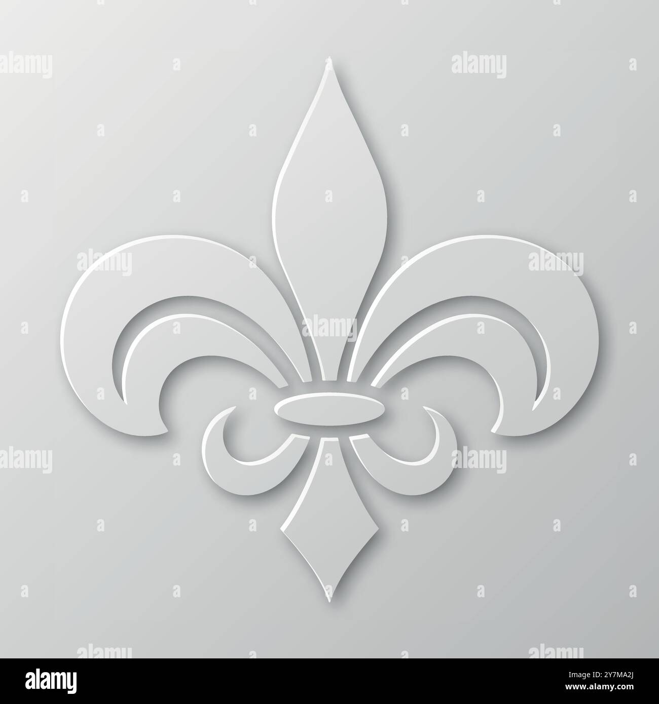 Vector Realistic Paper 3d Fleur De Lis Closeup on White Background ...