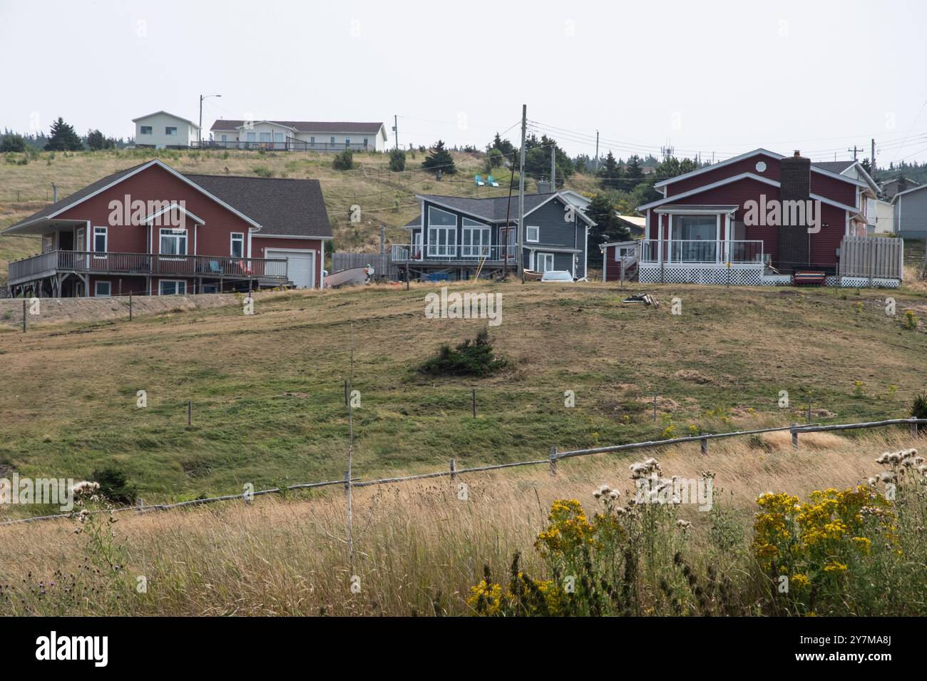 Sparse houses in Pouch Cove, Newfoundland & Labrador, Canada Stock ...