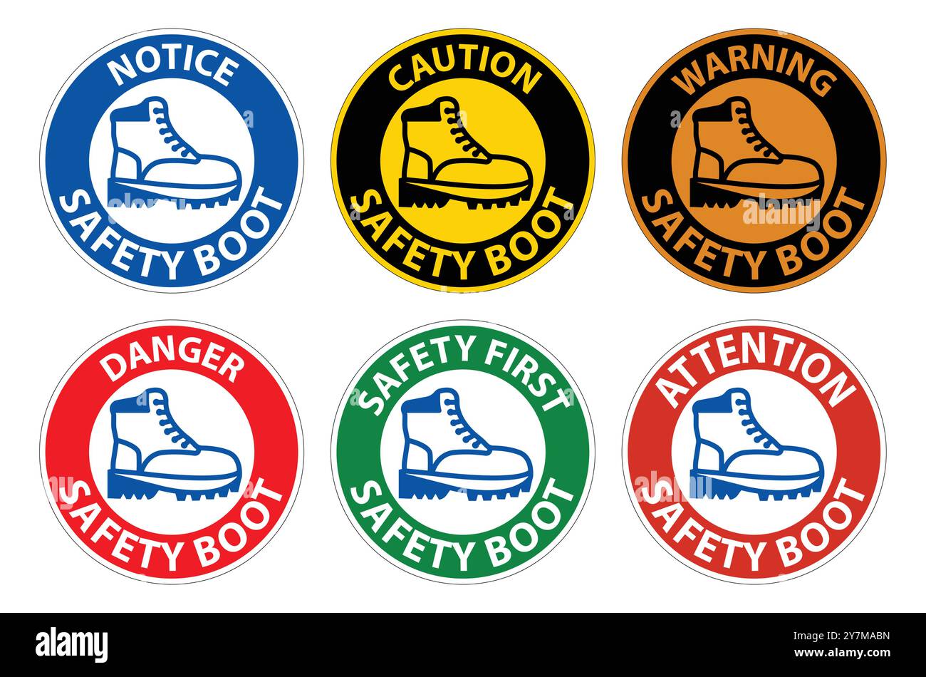 Safety boot sign designed to indicate the importance of wearing ...