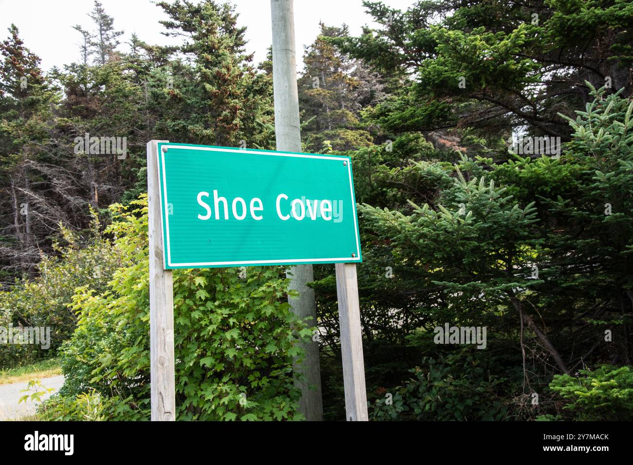 Shoe Cove sign on NL 20 in Pouch Cove, Newfoundland & Labrador, Canada ...