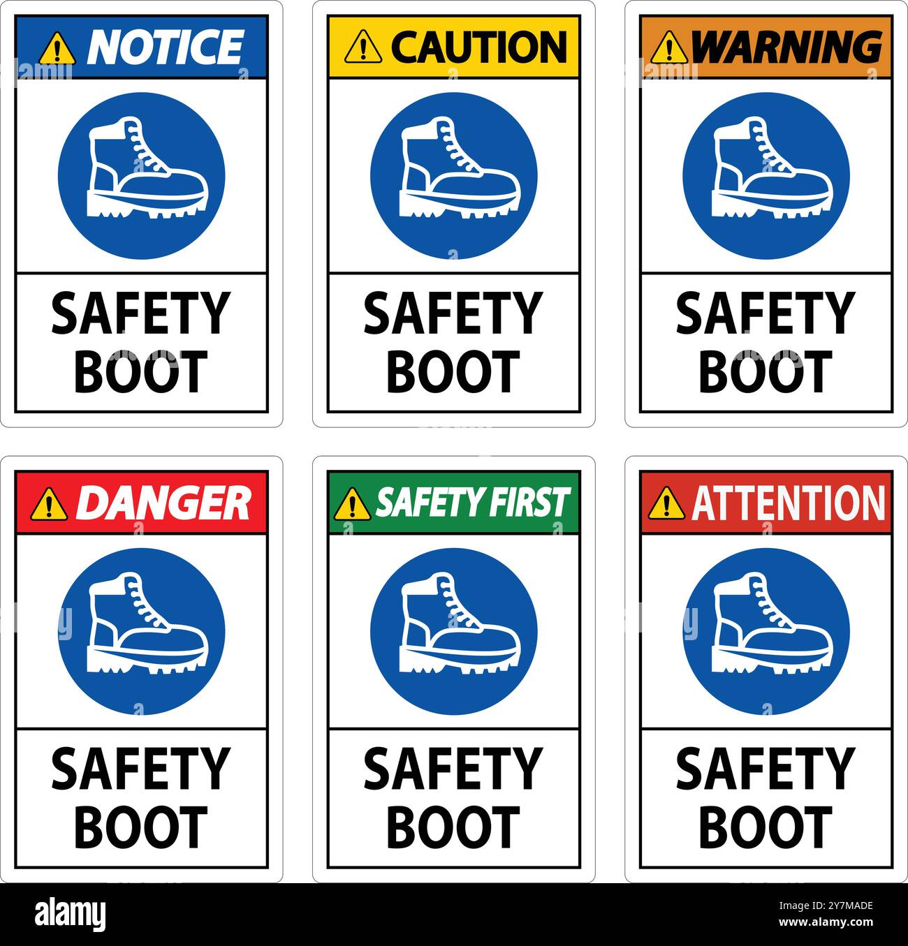 Safety boot sign designed to indicate the importance of wearing ...
