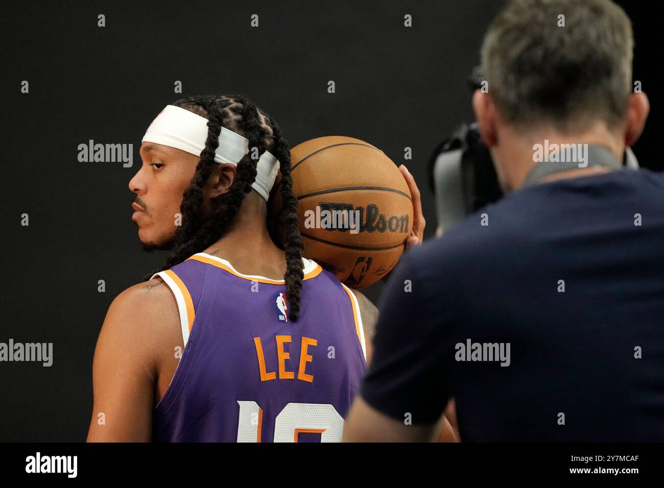 Phoenix Suns guard Damion Lee poses for a photo during an NBA ...