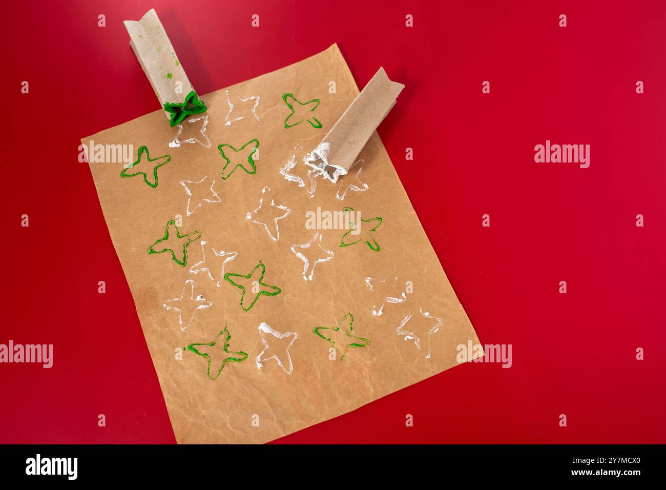 Stars made from folded toilet paper rolls, DIY activity for kids ...