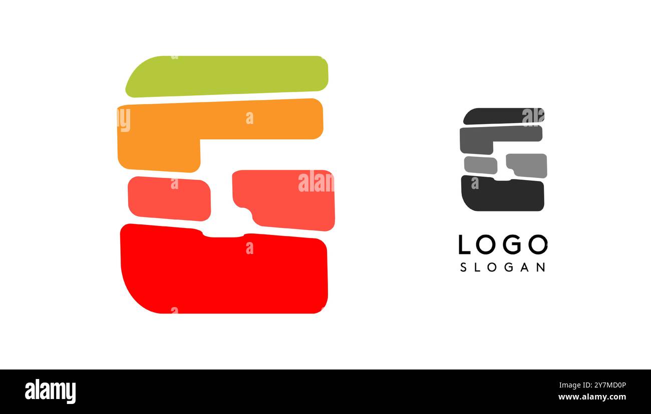 Bright colorful letter G, layers blocks like sandwich, stone balancing ...