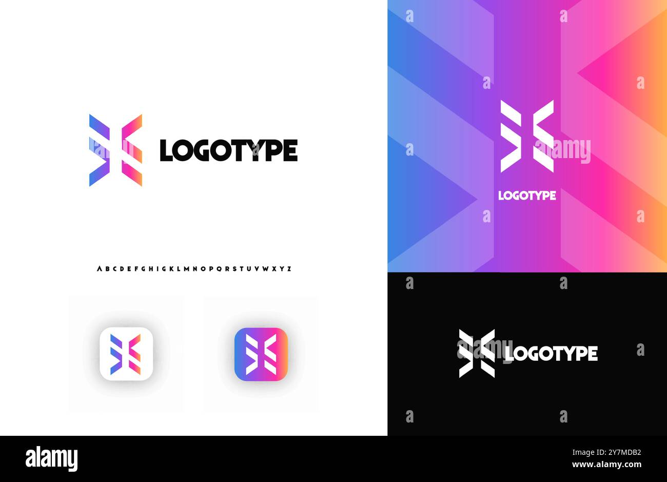Bold diagonal stripes creating geometric shapes letter X logo for ...