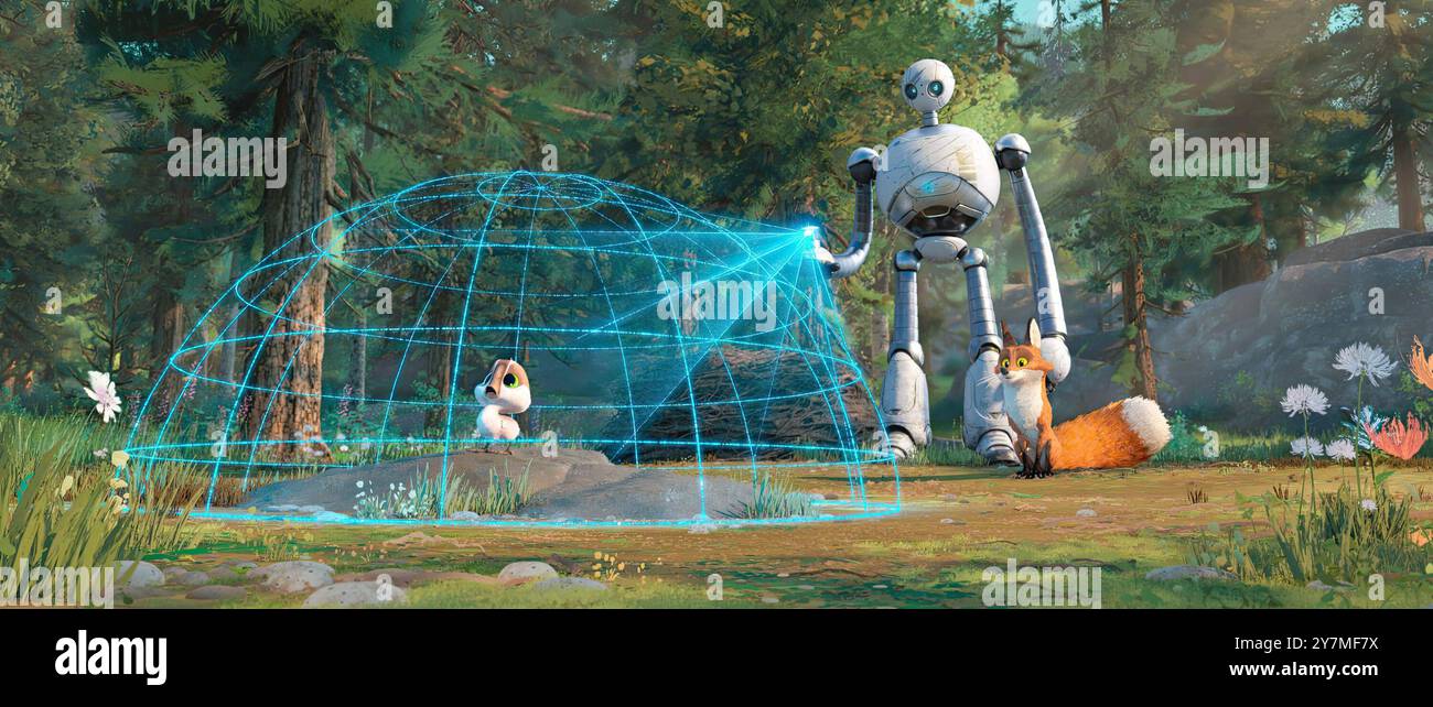 THE WILD ROBOT, from left: Brightbill (voice: Kit Connor), Fink (voice ...