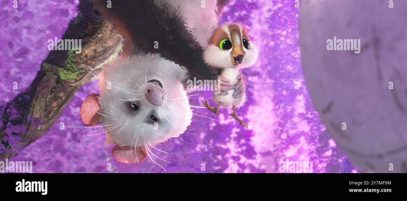 THE WILD ROBOT, from left: Pinktail (voice: Catherine O'Hara ...