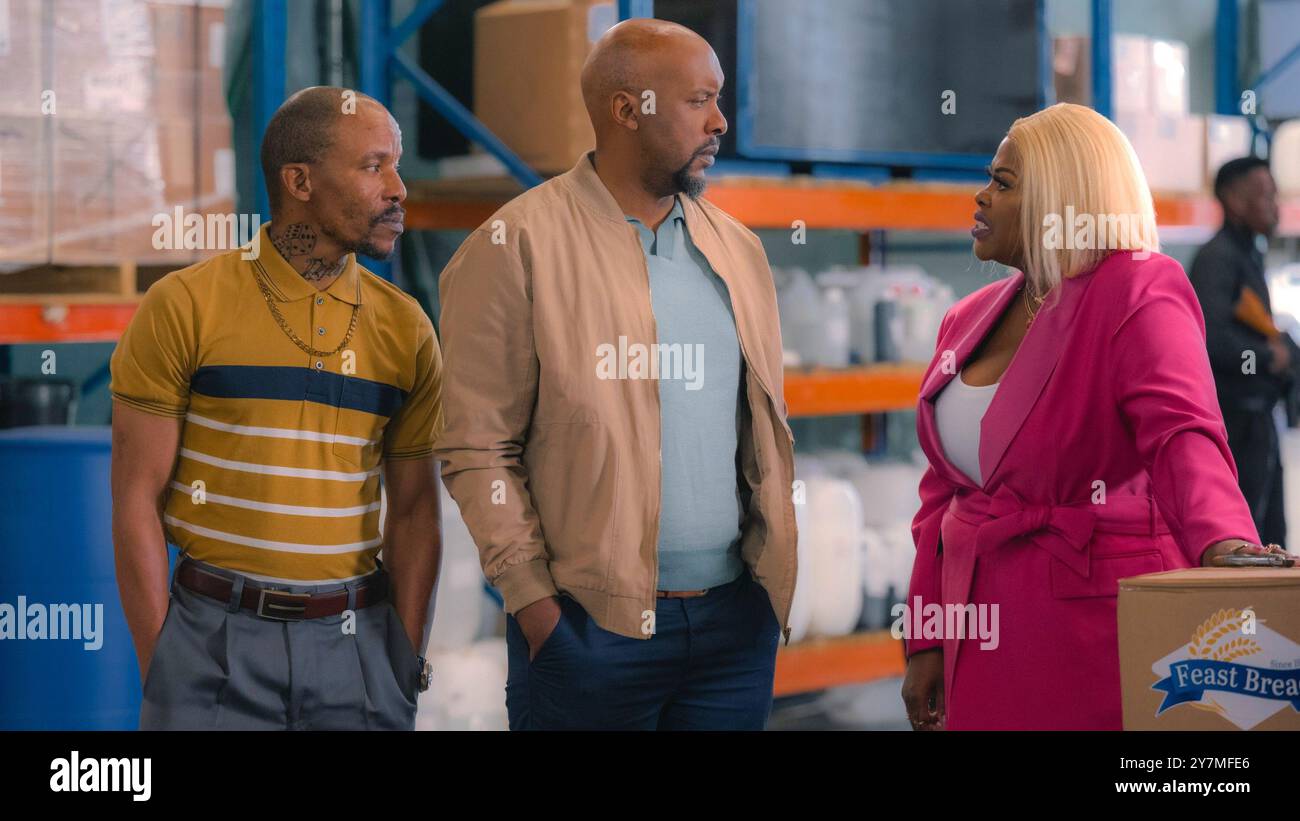 BLOOD LEGACY, from left: Mduduzi Mabaso, Buyile Mdladla, Dawn Thandeka ...