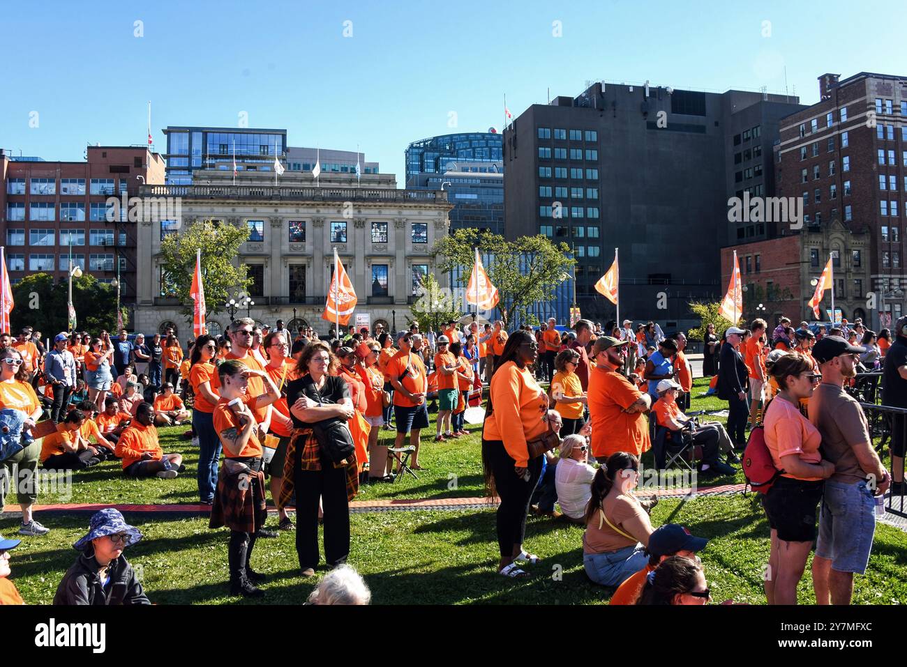 Ottawa, Canada - September 30, 2024: A large crowd gathers on ...