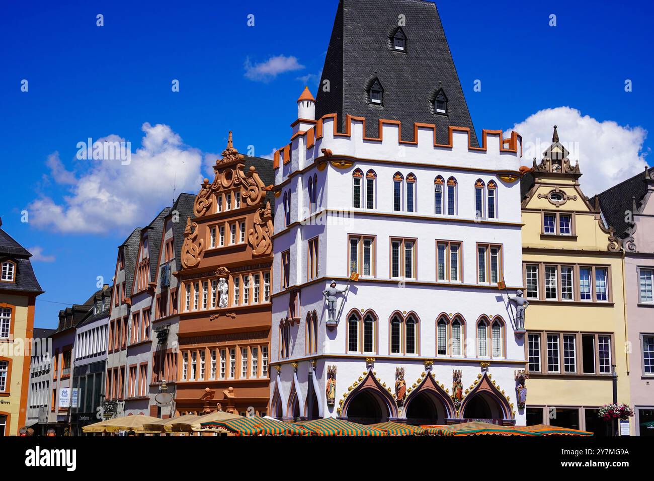 Beautiful historic architectural buildings of Hauptmarkt Square on the ...