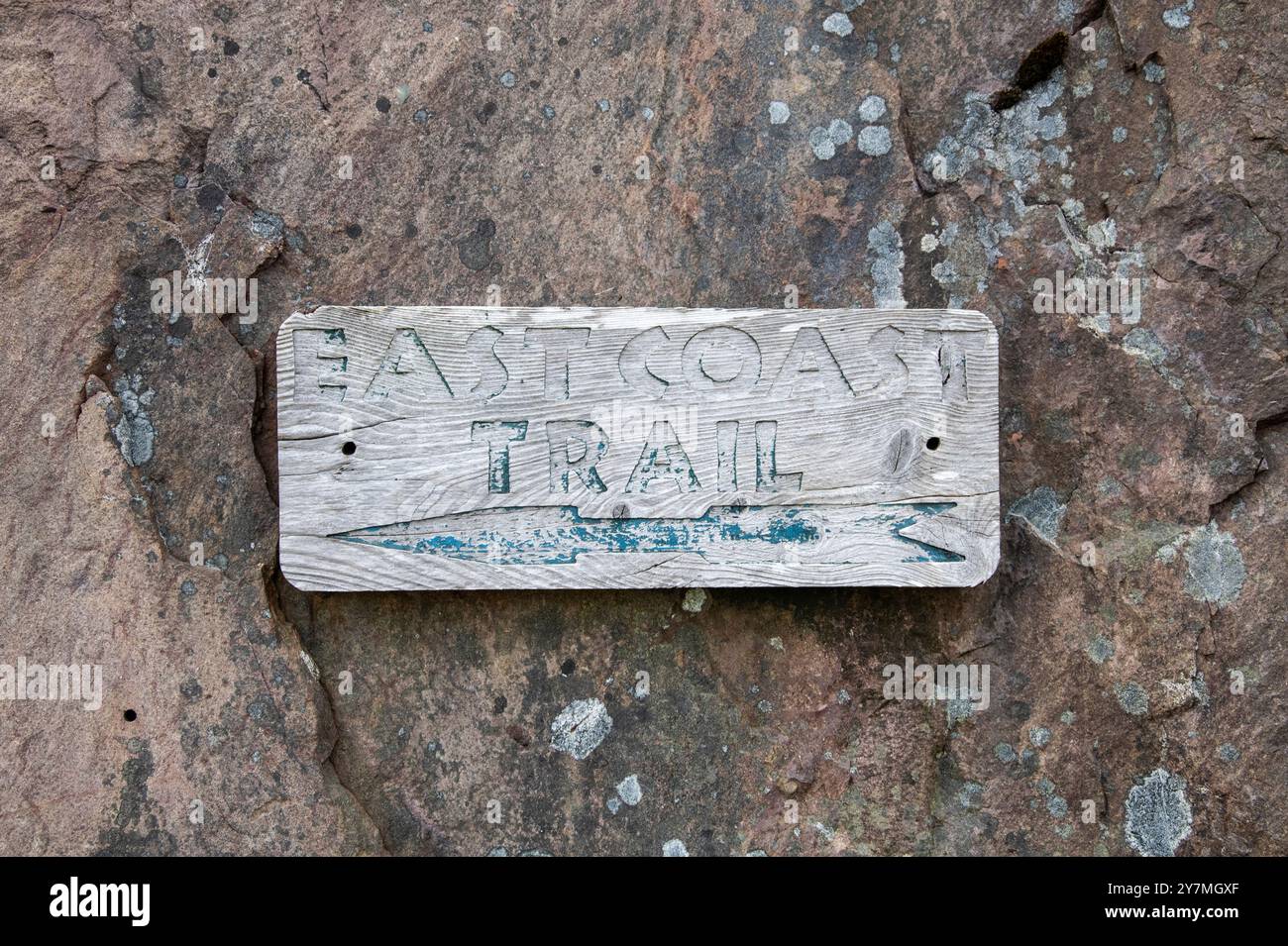 Directional sign to East Coast Trail at Fort Amherst in St. John's ...