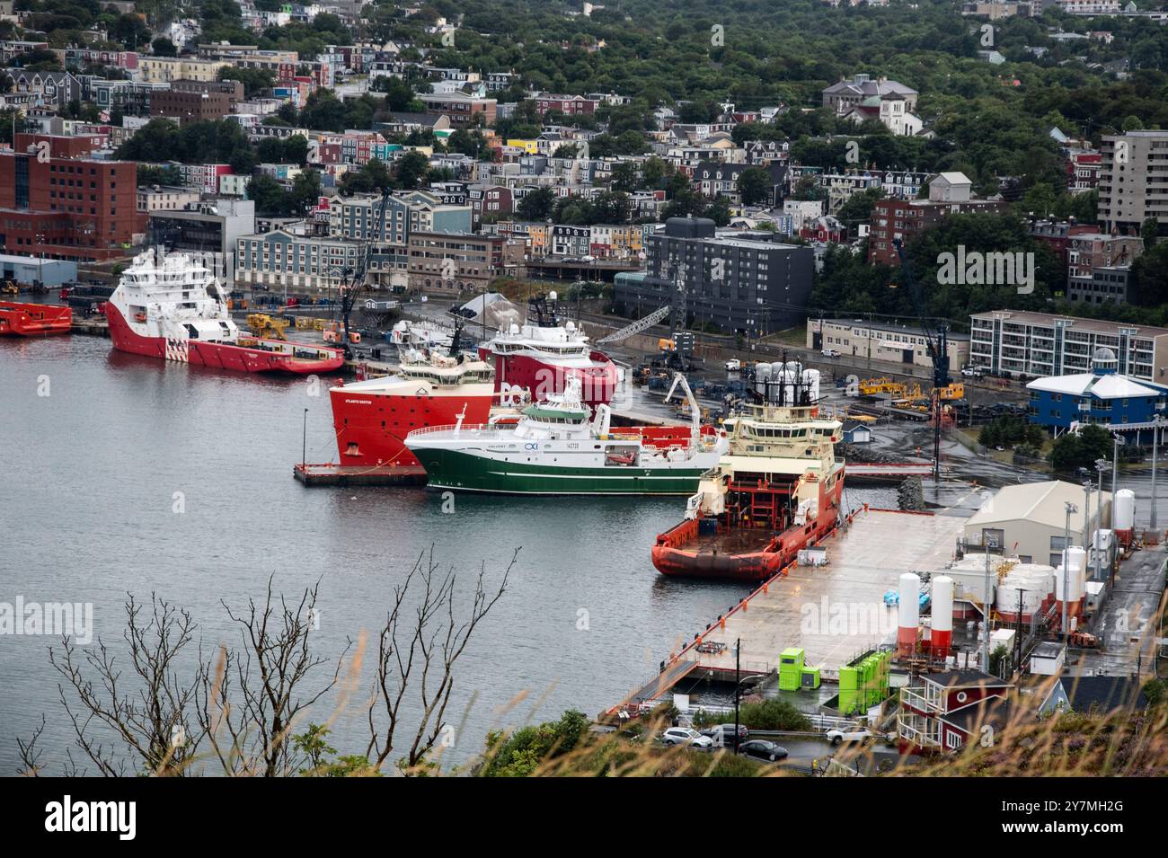 View of the port from the Queen's Battery in St. John's, Newfoundland ...