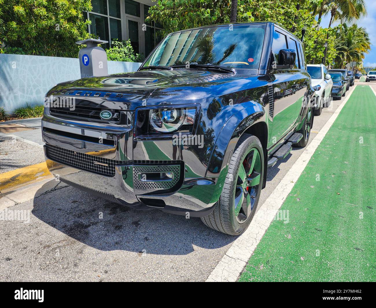 Miami Beach, Florida USA - June 8, 2024: 2024 Land Rover Defender suv ...