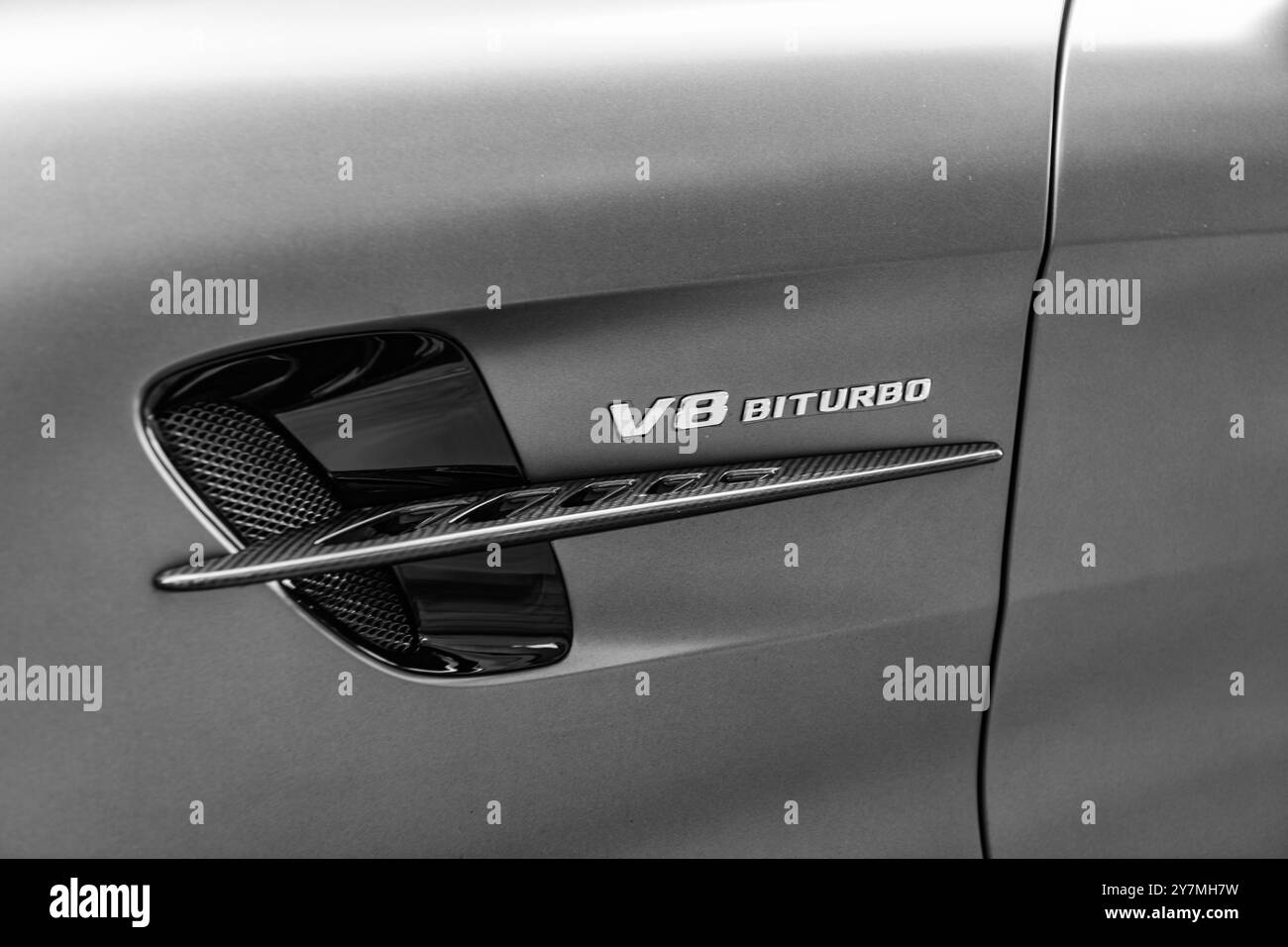 New York City, USA - August 09, 2023: tuning v8 biturbo Mercedes Benz ...