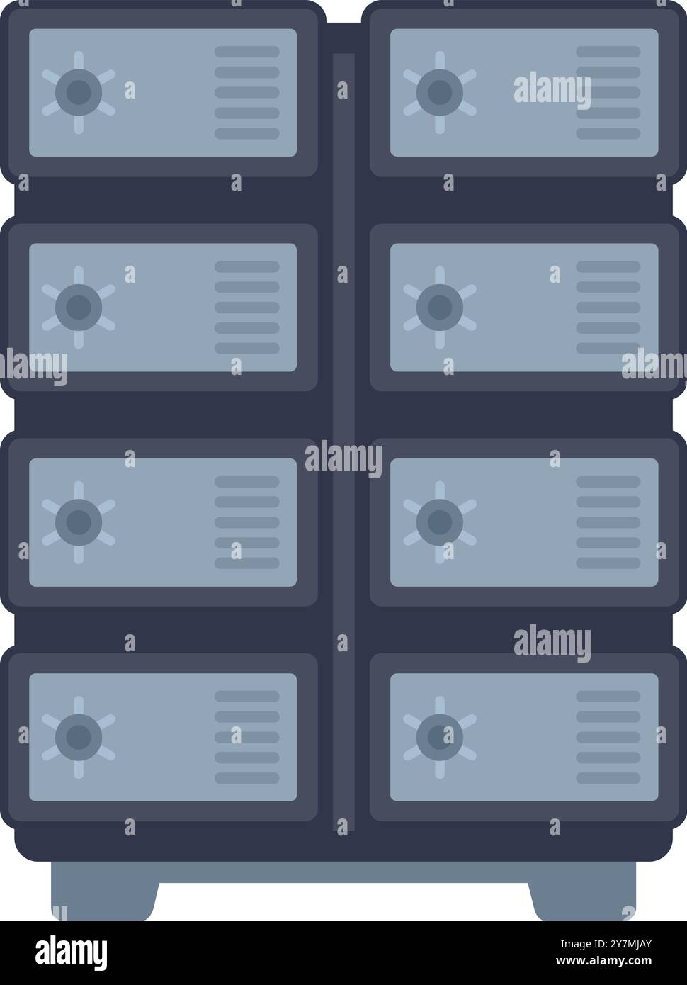 Powerful Server Rack Storing And Processing Data With Security Lock