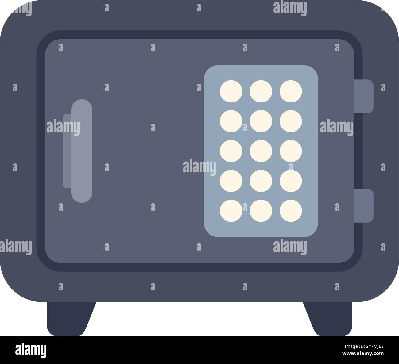 Closed metal safe deposit box with a combination lock is protecting ...