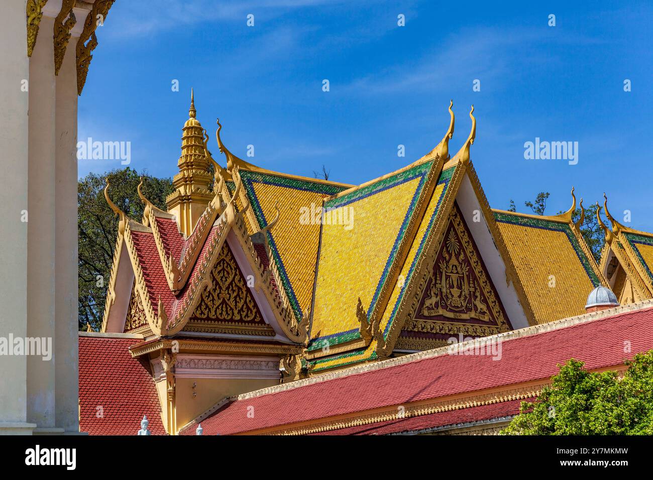 Gabled tower at an entrance to the Ramayana frescoes gallery and roof ...