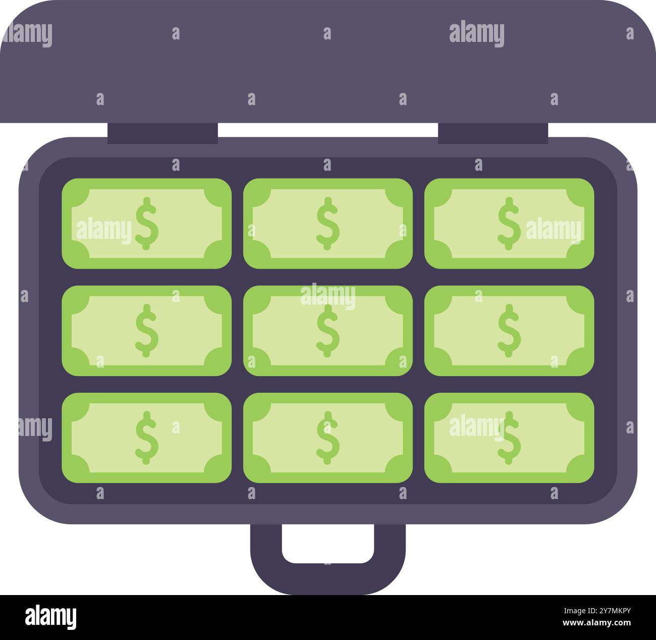 Open briefcase full of money, representing finance, wealth, business ...