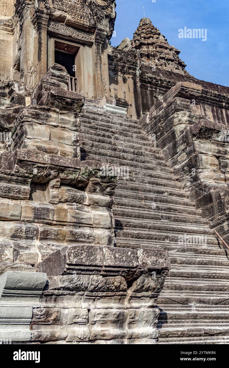 Steep steps at Angkor Wat, Siem Reap, Cambodia Stock Photo - Alamy