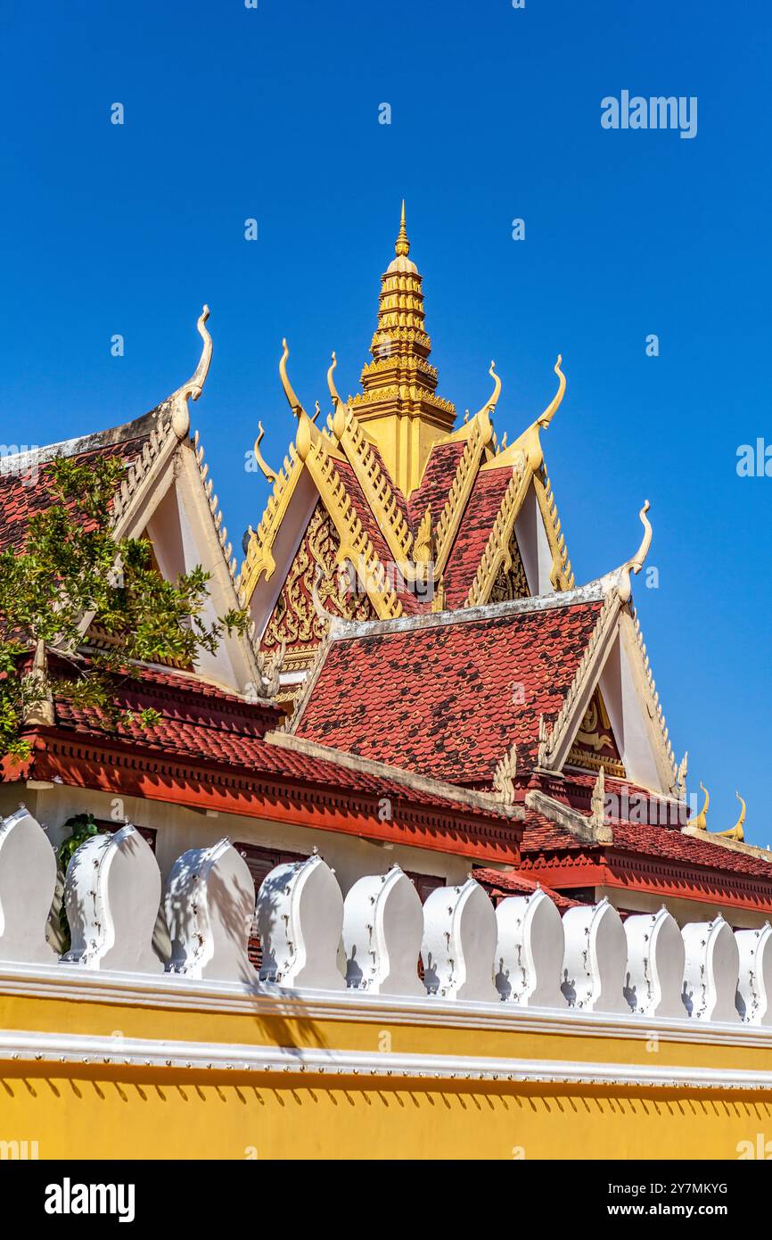 Gabled tower at an entrance to the Ramayana frescoes gallery in the ...