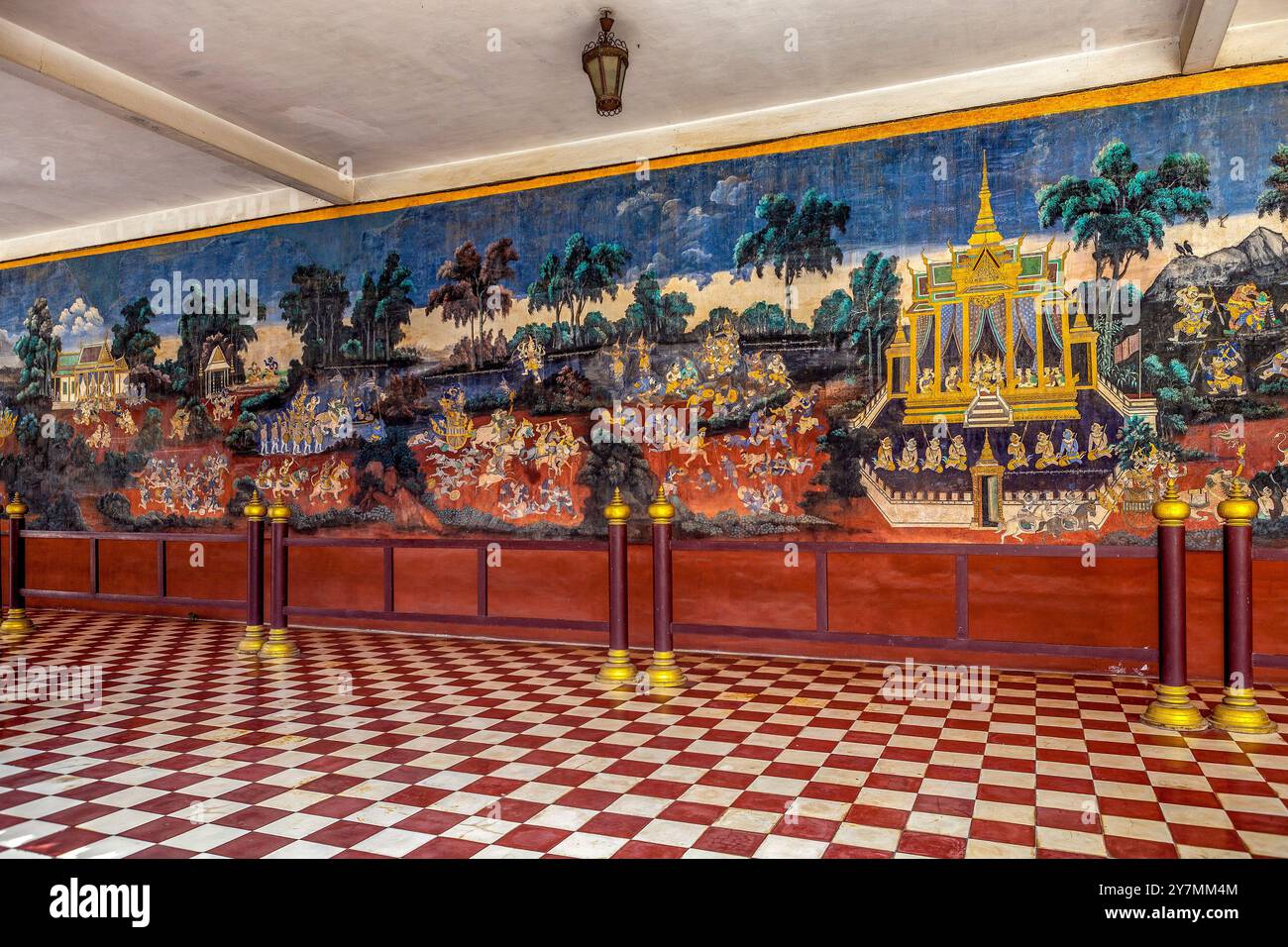 Ramayana frescoes gallery in the Royal Palace, Phnom Penh, Cambodia ...