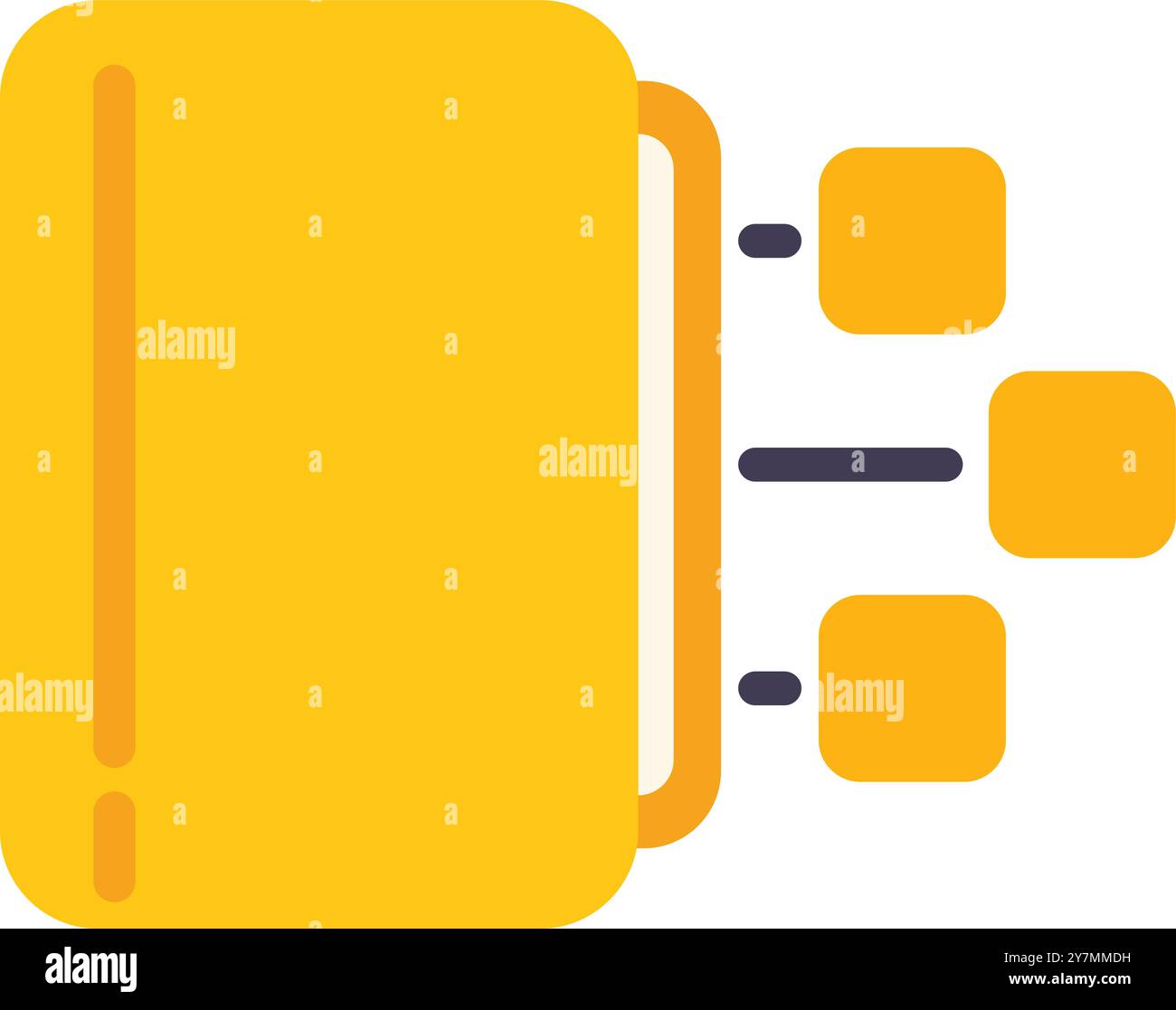 Minimalist illustration of a book generating a flowchart, symbolizing ...