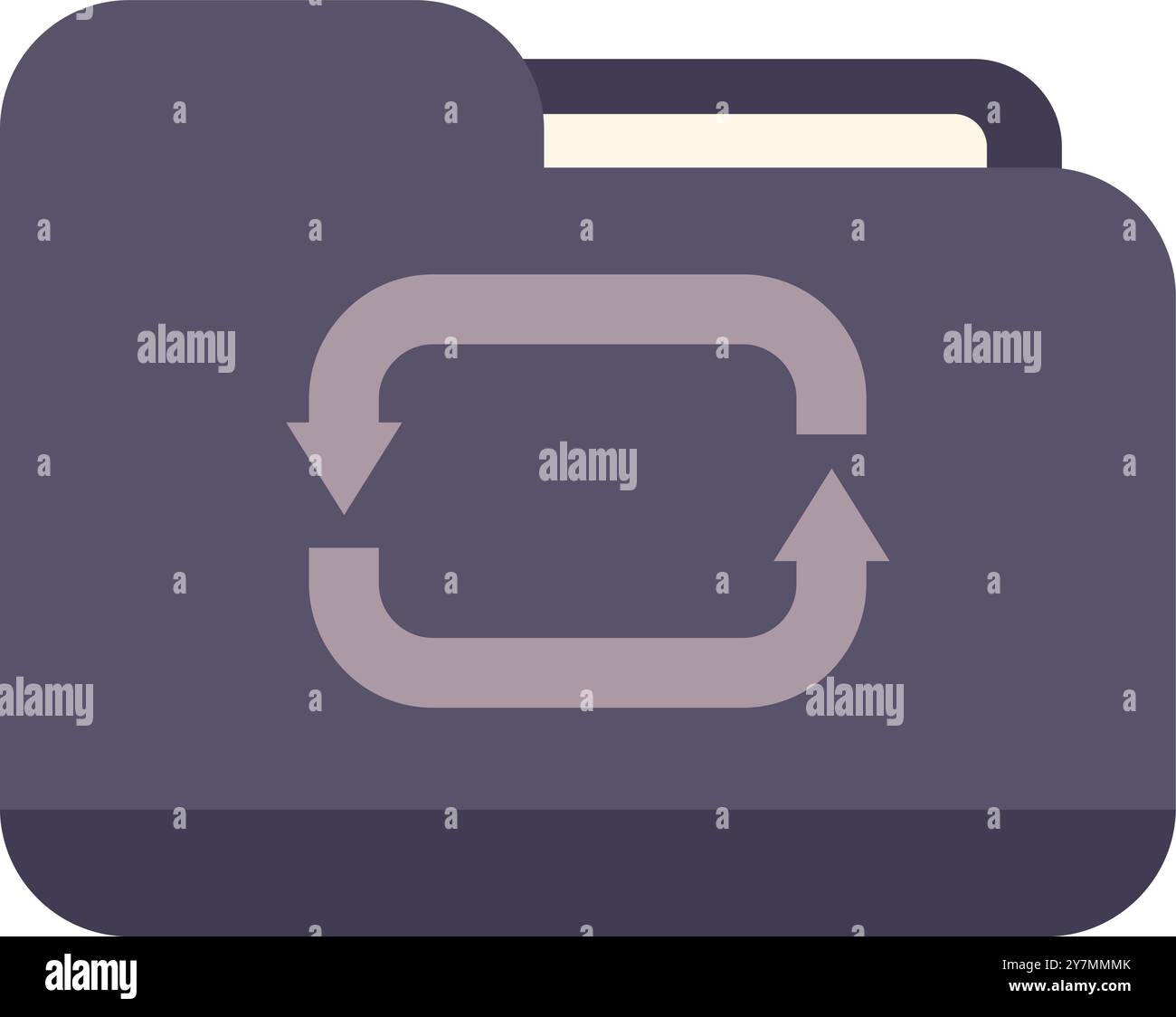 Folder icon is showing two arrows going in a circle, symbolizing a data ...