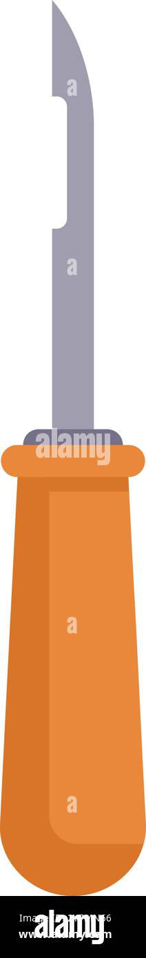 Vector illustration of a sharp metal awl with a wooden handle, a tool ...