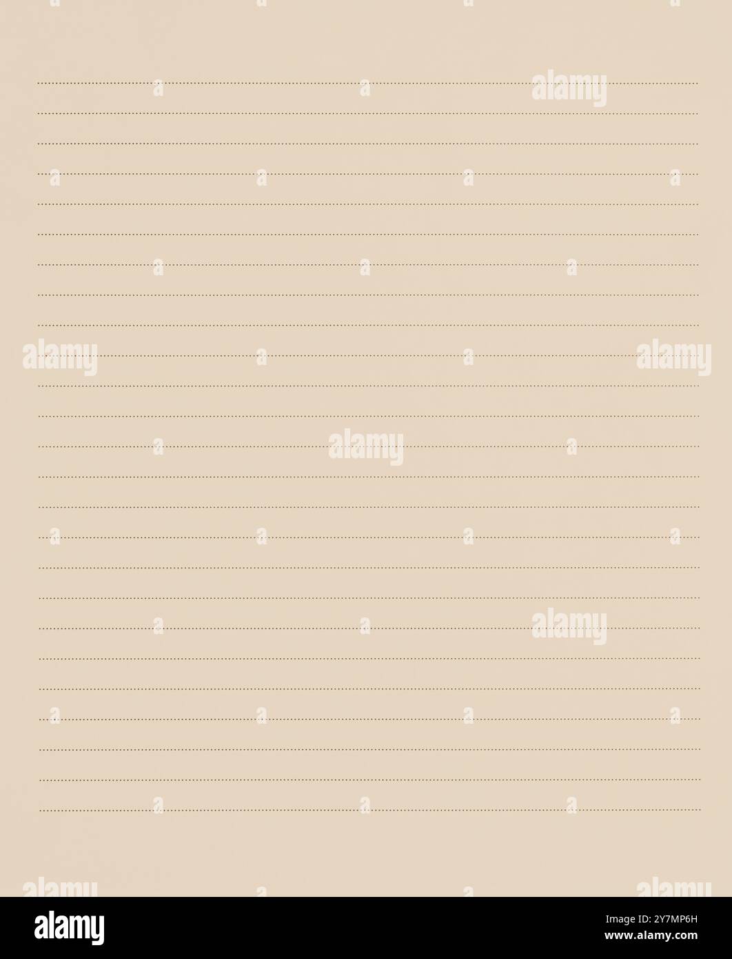 Blank lined vintage paper background, empty white paper and dots line ...