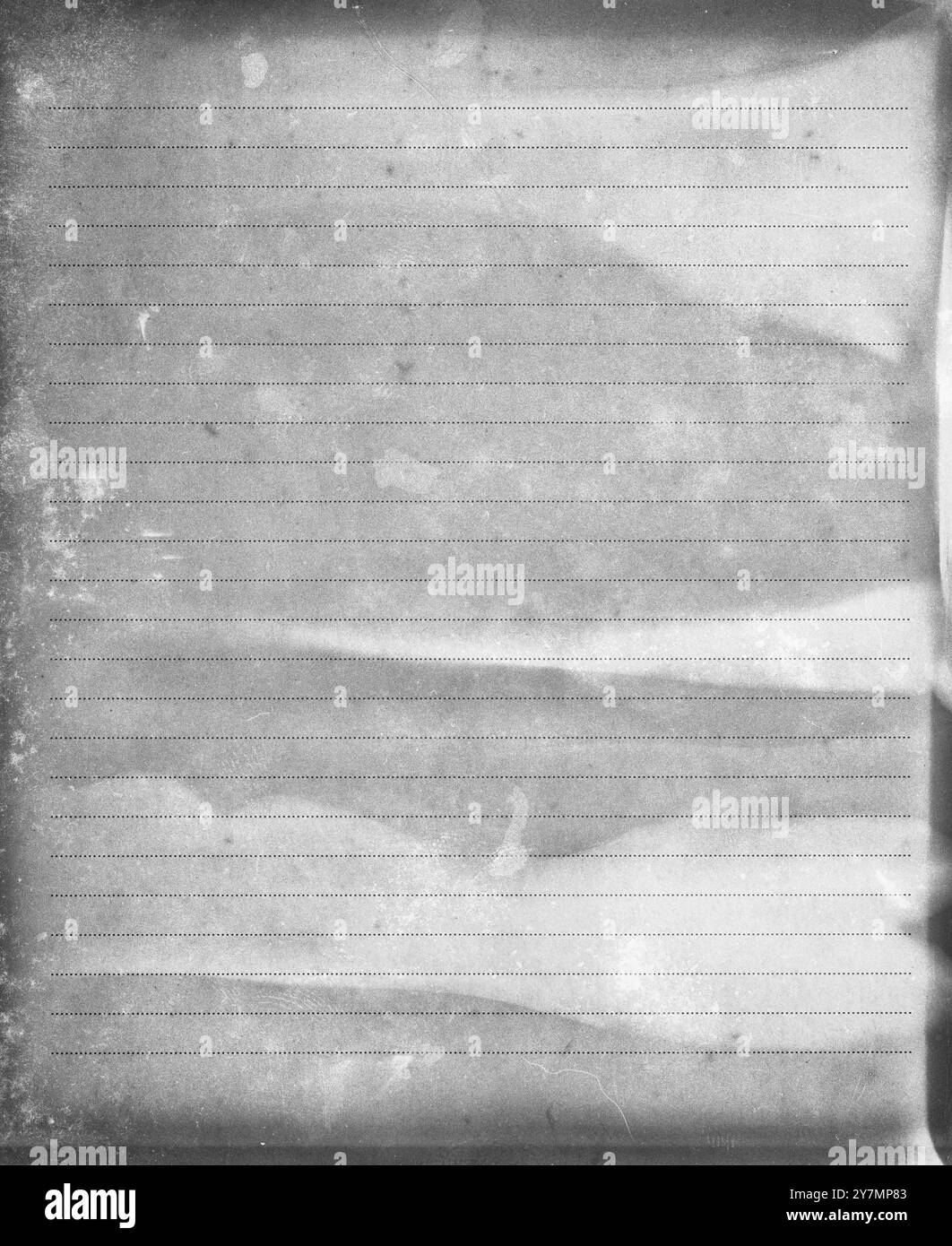 Blank lined dirty paper background, empty white paper and dots line for ...