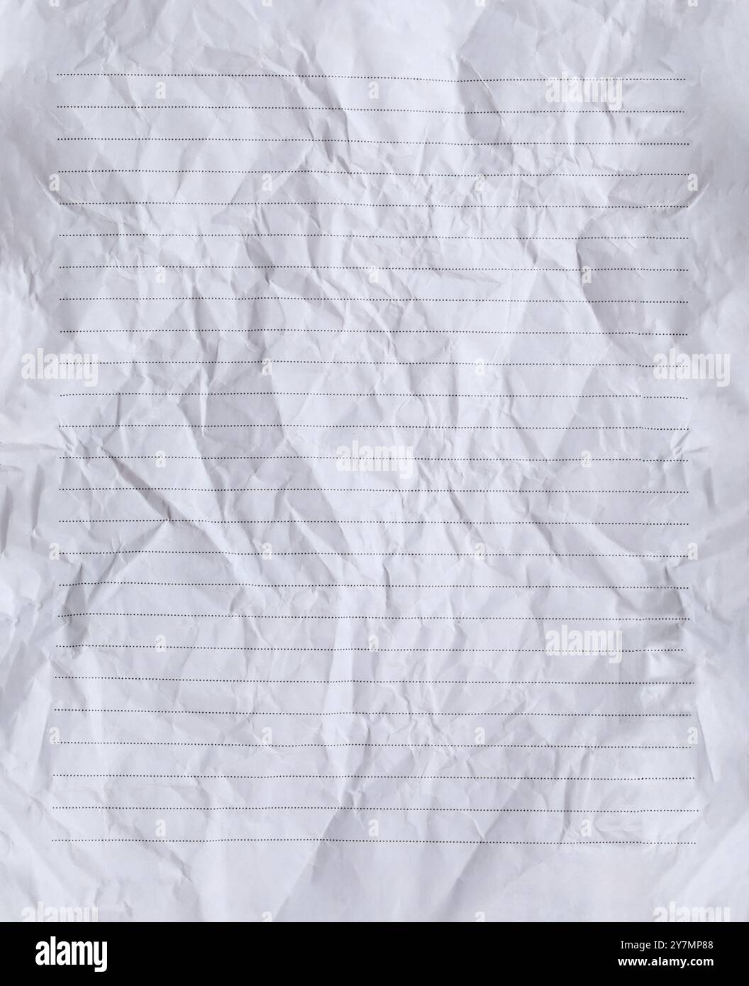 A crumpled sheet of white paper texture perfect for backgrounds or ...