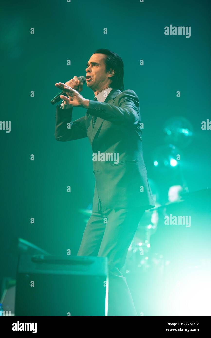 Australian artist, Nick Cave, performing with The Bad Seeds at the Uber ...