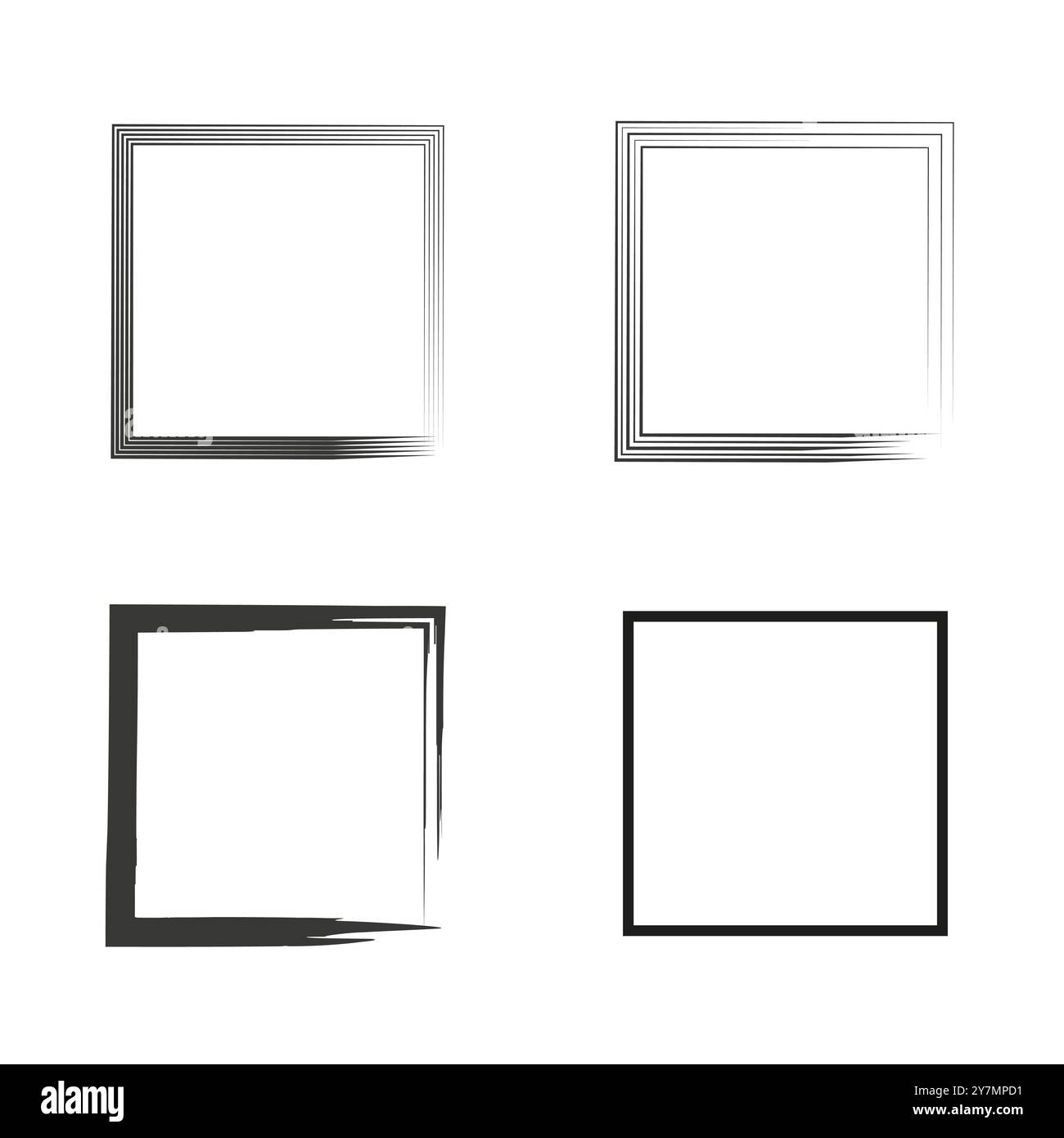 Square frame icon set. Decorative vector borders. Geometric abstract ...
