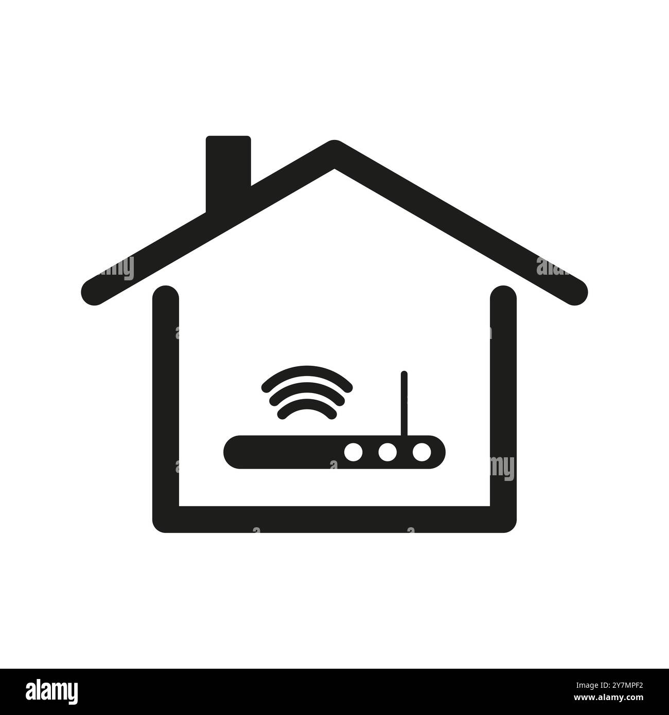 Smart home Wi Fi icon. Wireless router symbol. Connected house vector ...