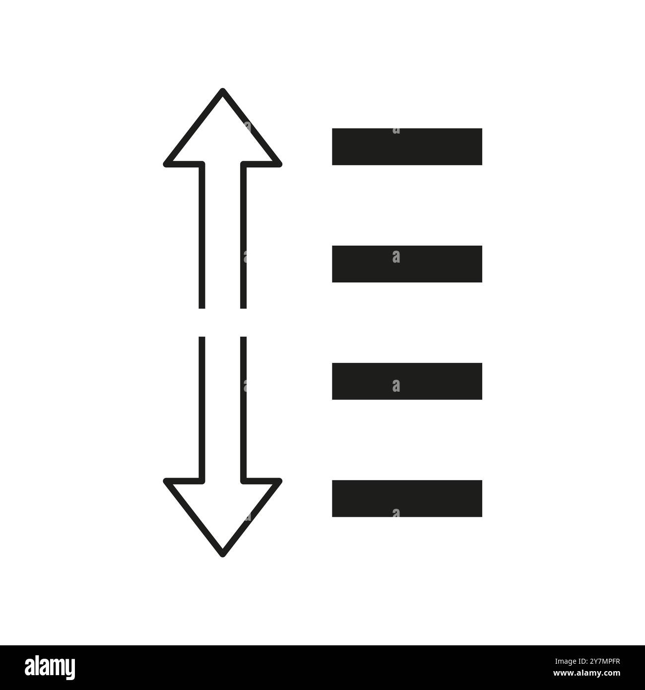 Arrow icon design. Up and down. Simple line layout. Vertical direction ...