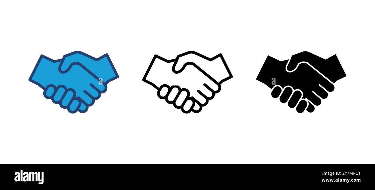Handshake icon vector. business handshake. contact agreement Stock ...