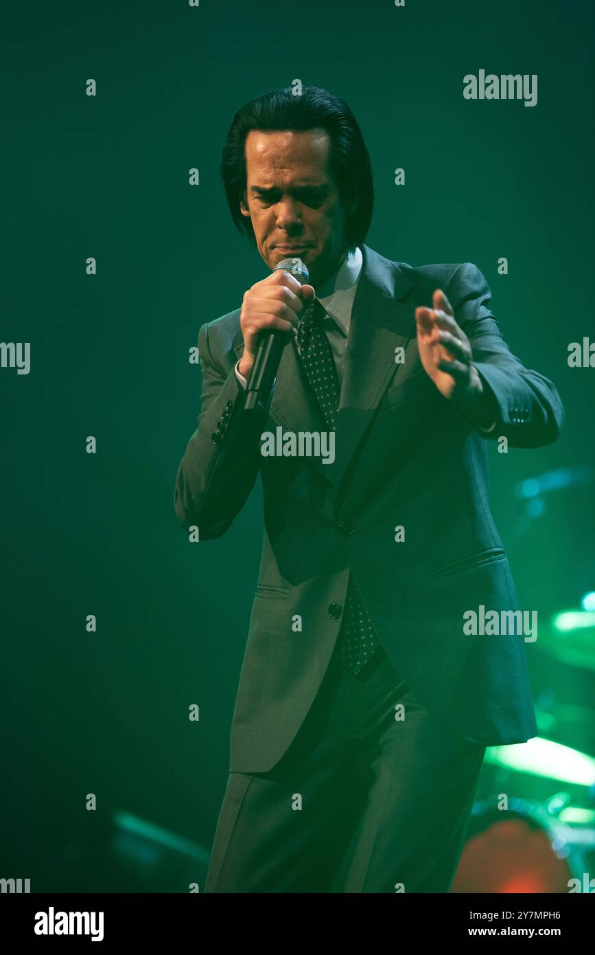 Australian artist, Nick Cave, performing with The Bad Seeds at the Uber ...