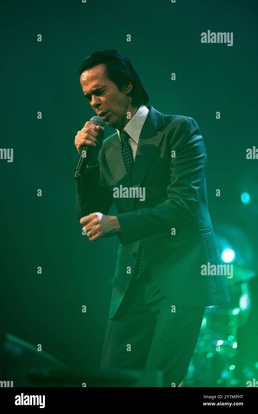 Australian artist, Nick Cave, performing with The Bad Seeds at the Uber ...