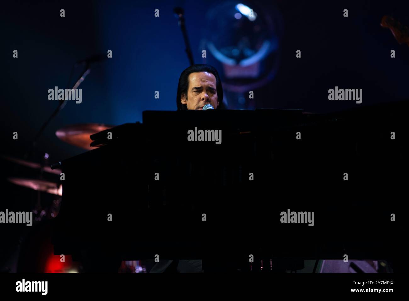 Australian artist, Nick Cave, performing with The Bad Seeds at the Uber ...