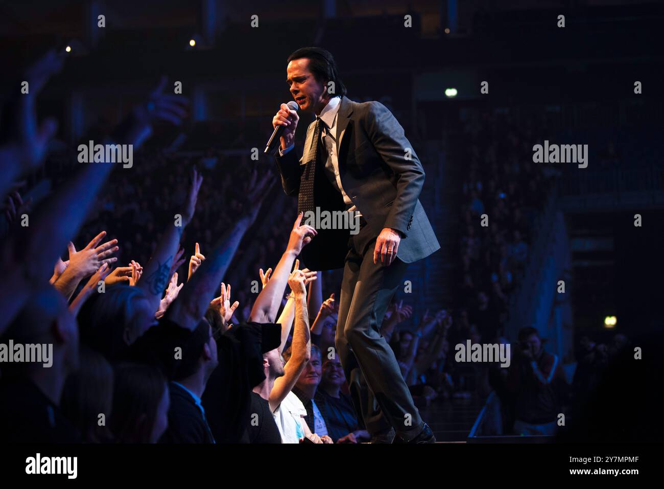Australian artist, Nick Cave, performing with The Bad Seeds at the Uber ...