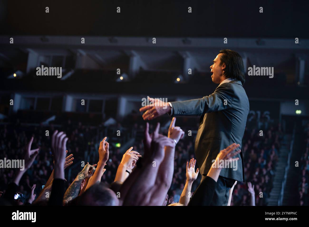 Australian artist, Nick Cave, performing with The Bad Seeds at the Uber ...
