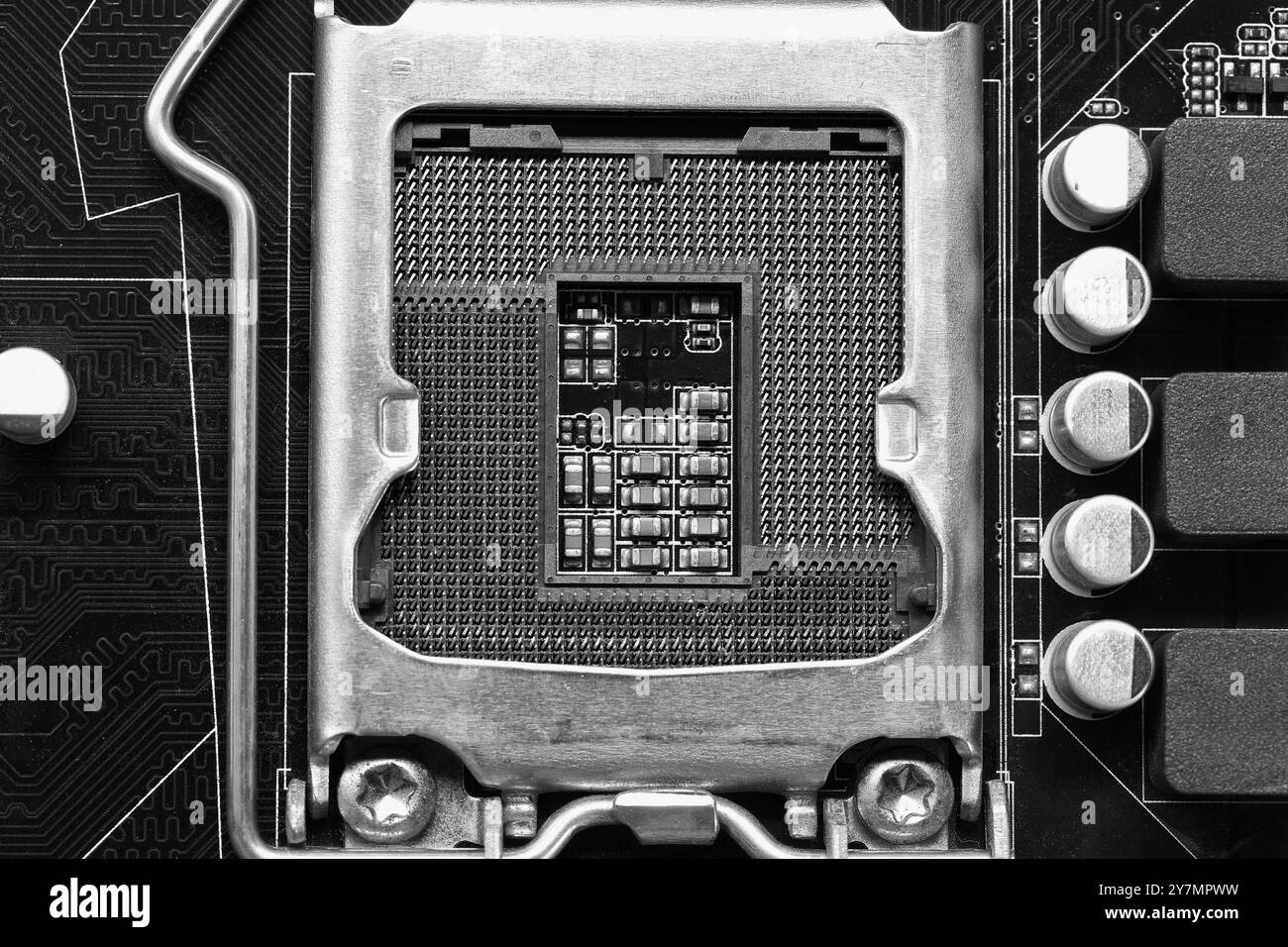 Blank CPU socket on mainboard background for design in your work ...