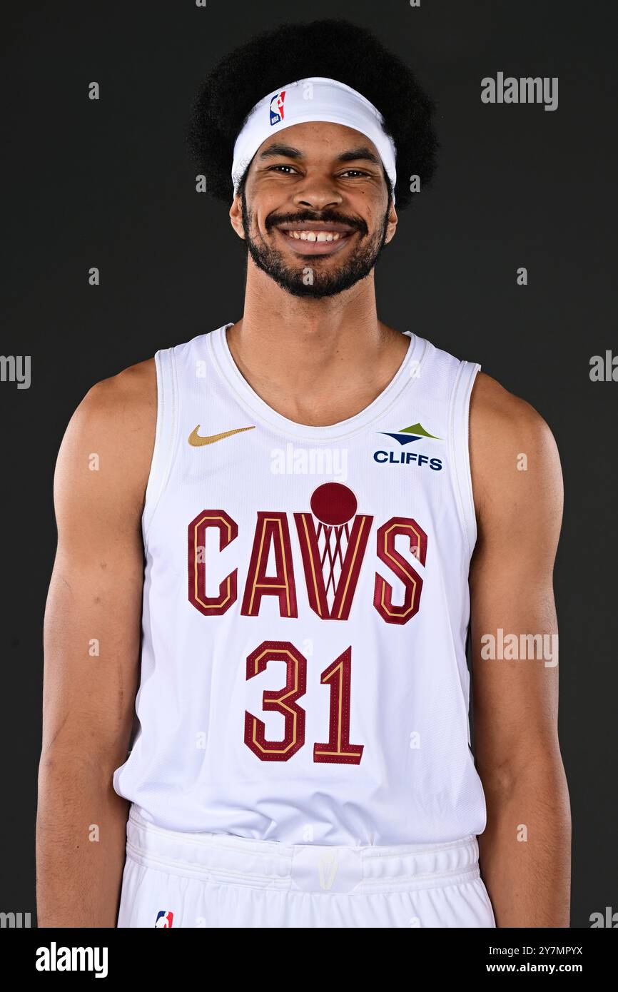 Cleveland Cavaliers center Jarrett Allen poses for a portrait during ...